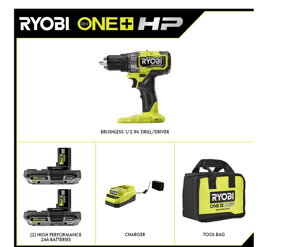 RYOBI PBLDD01K-A986501 ONE+ HP 18V Brushless Cordless 1/2 in. Drill ...