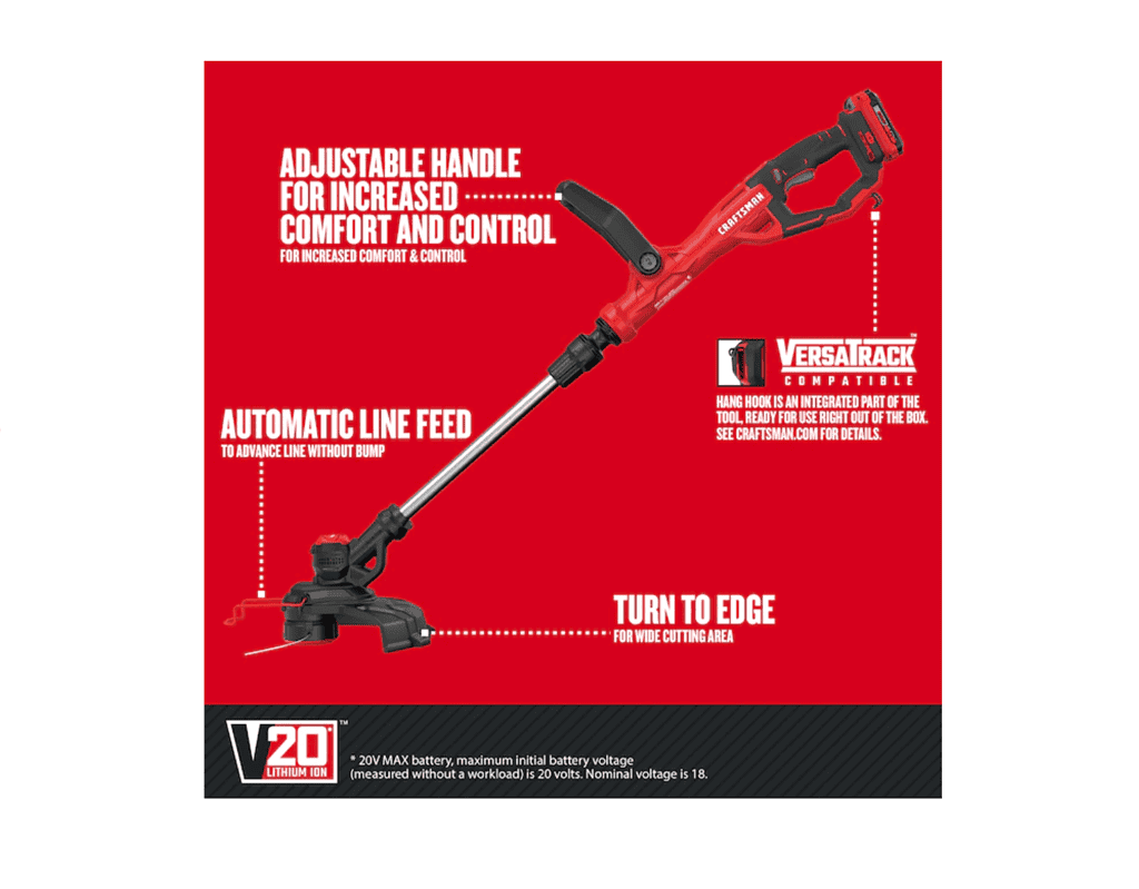 CRAFTSMAN CMCST900D1 WEEDWACKER V20 20-volt Max 13-in Straight Cordless ...