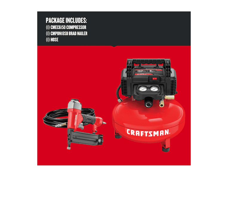 CRAFTSMAN CMEC1KIT18 6-Gallon Single Stage Portable Corded Electric ...