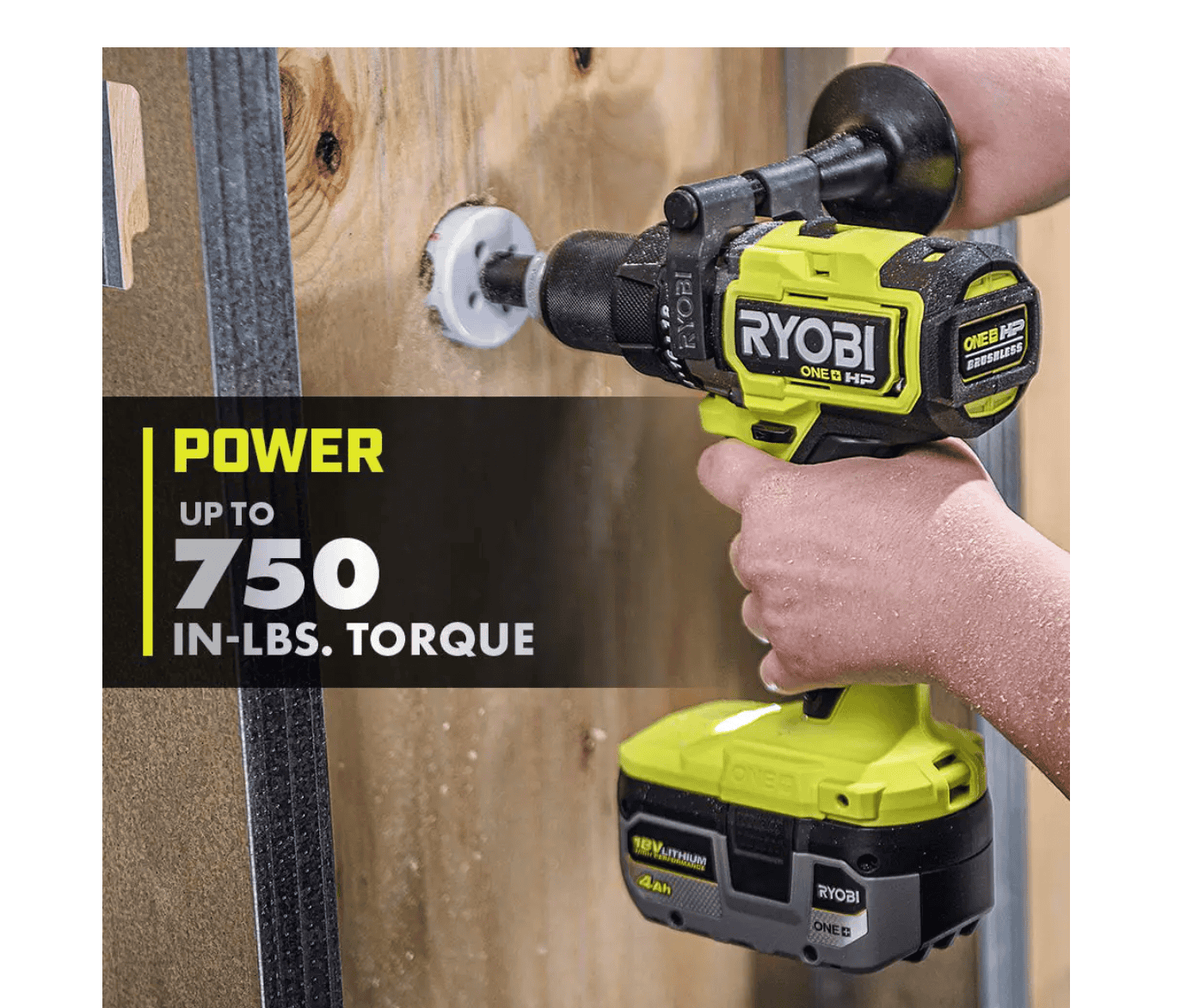 RYOBI PBLHM101K ONE+ HP 18V Brushless Cordless 1/2 in. Hammer Drill Kit ...