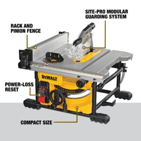DEWALT Table Saw DWE7485 15 Amp Corded 8-1/4 in. Compact Portable ...