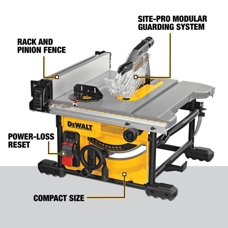 DEWALT Table Saw DWE7485 15 Amp Corded 8-1/4 in. Compact Portable ...