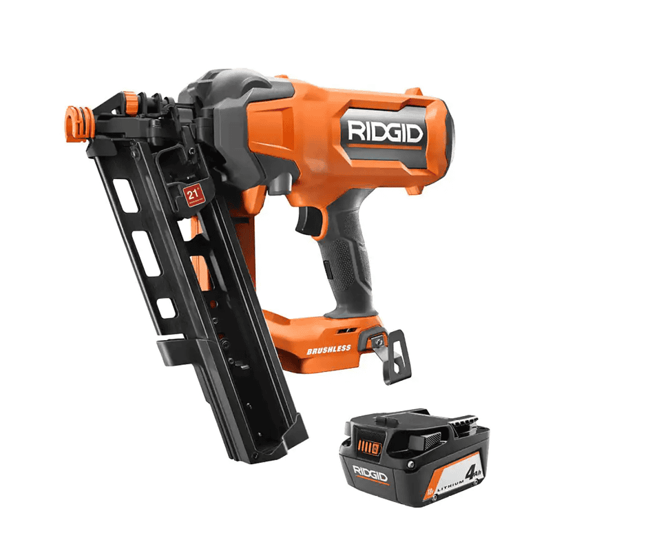 RIDGID R09894B-AC87004 18V Lithium-Ion Brushless Cordless 21° 3-1/2 in ...
