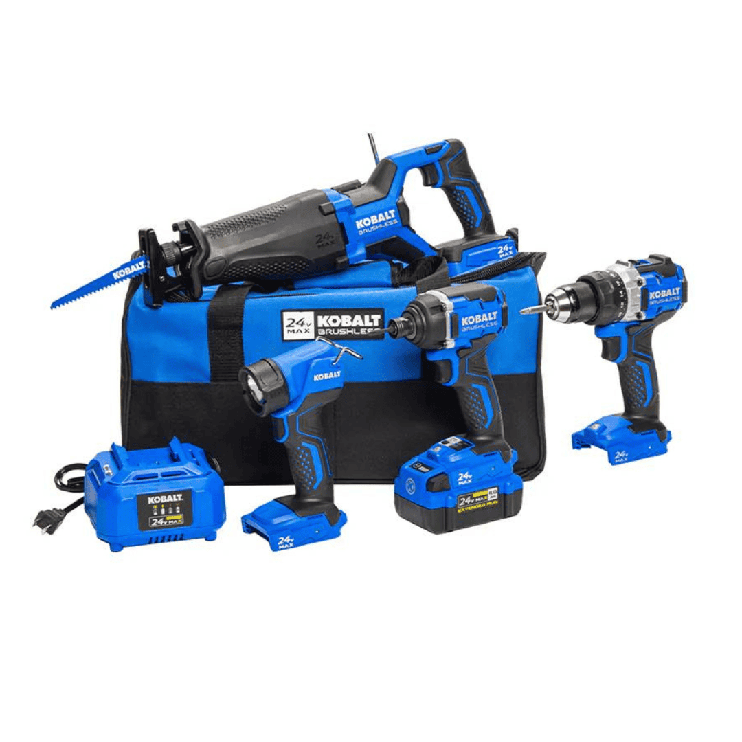 Kobalt 4-Tool 24-volt Max Brushless Power Tool Combo Kit with Soft Case ...