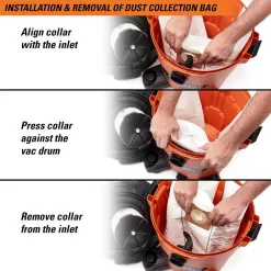 RIDGID VF3502C High-Efficiency Size A Dust Collection Bags for 12 to 16 ...
