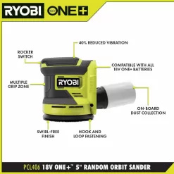 RYOBI PCL406B-PCL416B ONE+ 18V Cordless 2-Tool Combo Kit with Random ...