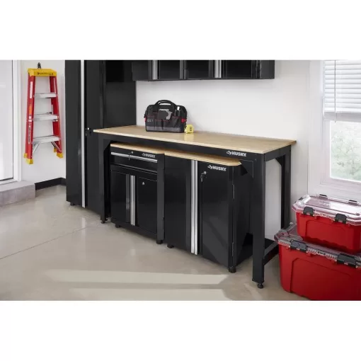 Husky G7200S1-US Ready-To-Assemble 6 ft. Solid Wood Top Workbench in ...