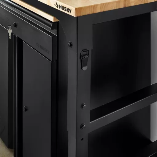 Husky HTC1000004 6 ft. Adjustable Height Solid Wood Top Workbench in ...