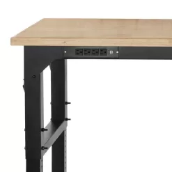 Husky HTC1000004 6 ft. Adjustable Height Solid Wood Top Workbench in ...
