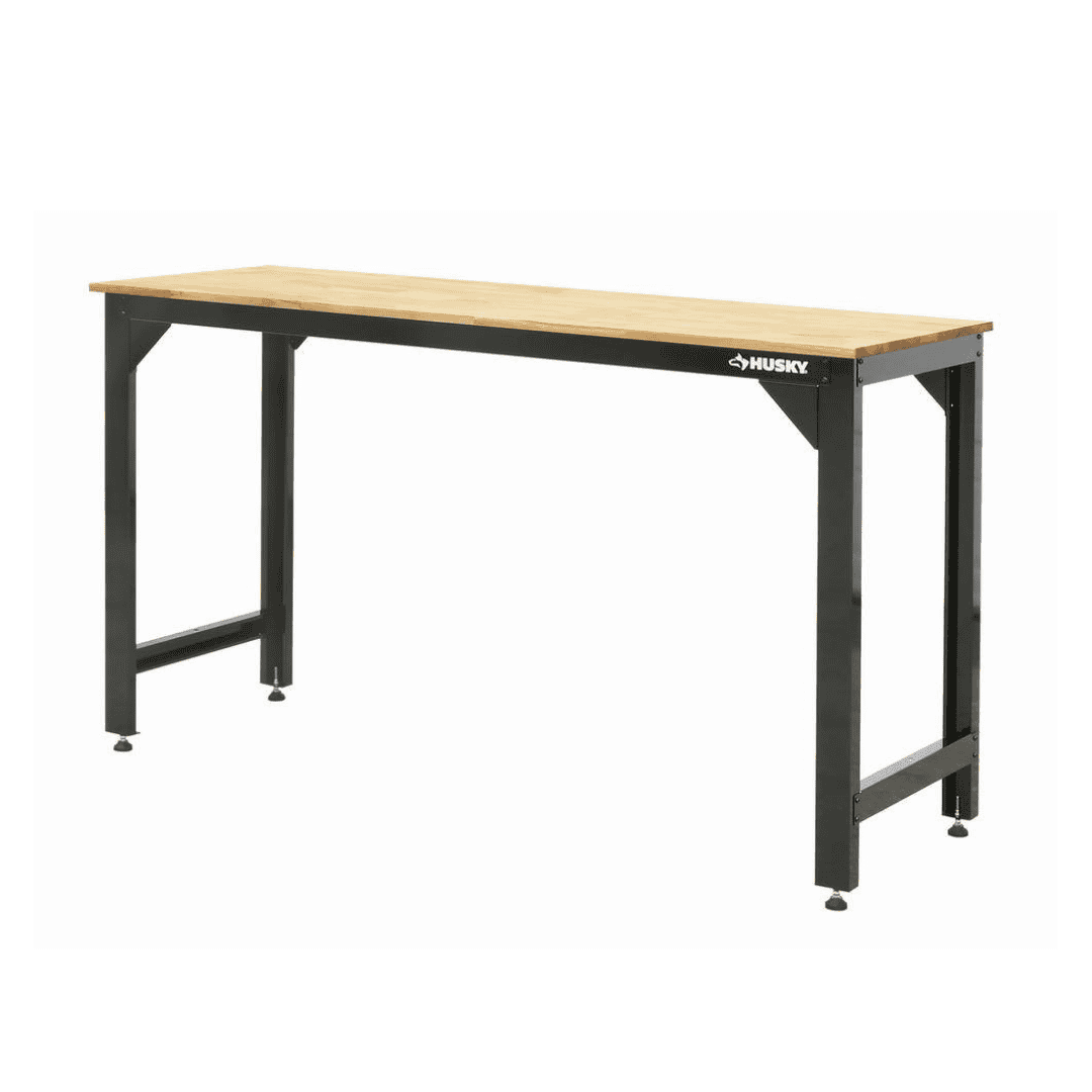 Husky G7200S1-US Ready-To-Assemble 6 ft. Solid Wood Top Workbench in ...