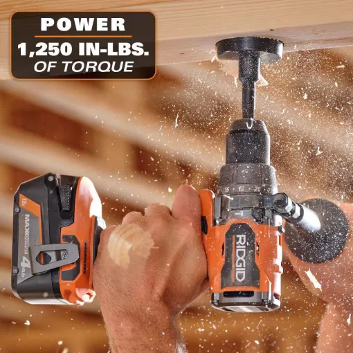 RIDGID R861152B 18V Brushless Cordless 1/2 in. High Torque Hammer Drill ...