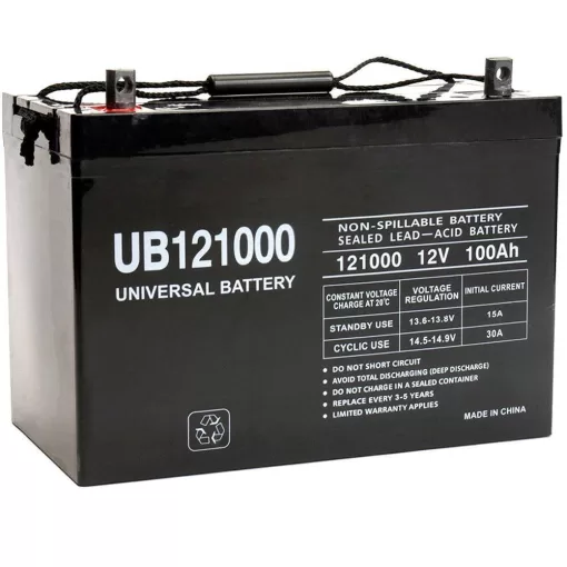 UPG UB121000 (Group 27) 12-Volt 100 Ah Z1 Terminal Sealed Lead Acid ...