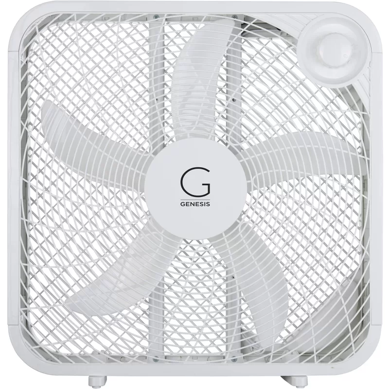 Genesis 20" Box Fan, 3 Settings, Max Cooling Technology, Carry Handle ...