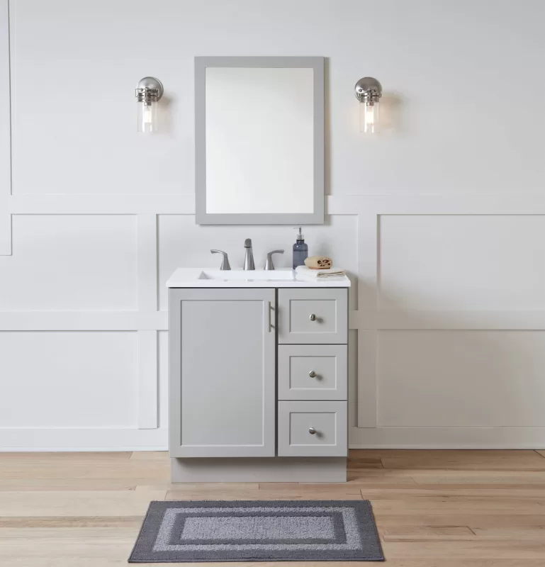 Style Selections Davies 30-in Gray Single Sink Bathroom Vanity with ...