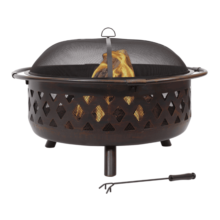 Sunnydaze Decor 36-in W Oil Rubbed Bronze Steel Wood-Burning Fire Pit ...