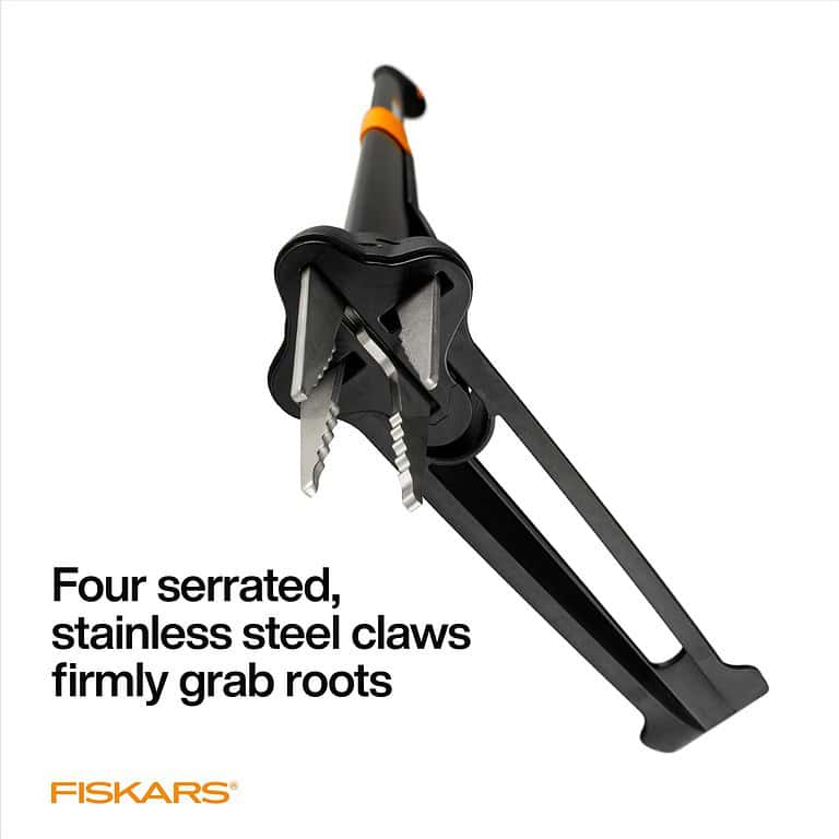 Fiskars 4-Claw Stand Up Weeder - Gardening Hand Weeding Tool with 39 ...