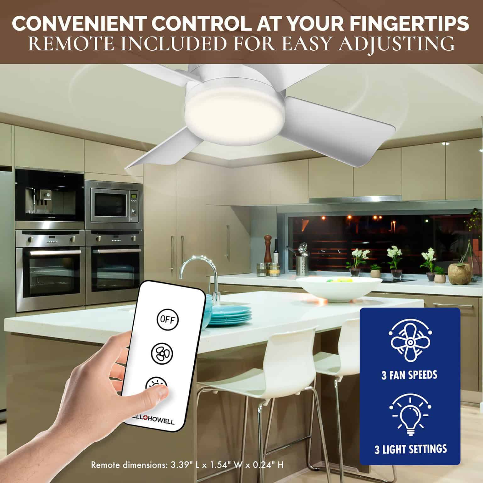 Bell+Howell Socket Fan Light Original – Warm Light Ceiling Fans with ...