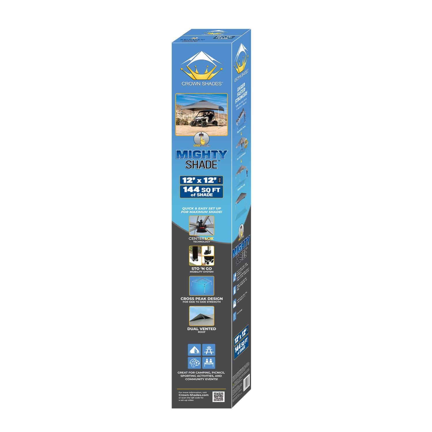 Crown Shade One Touch 150D Polyester Mighty Shade Canopy 9.4 ft. H X 12 ...