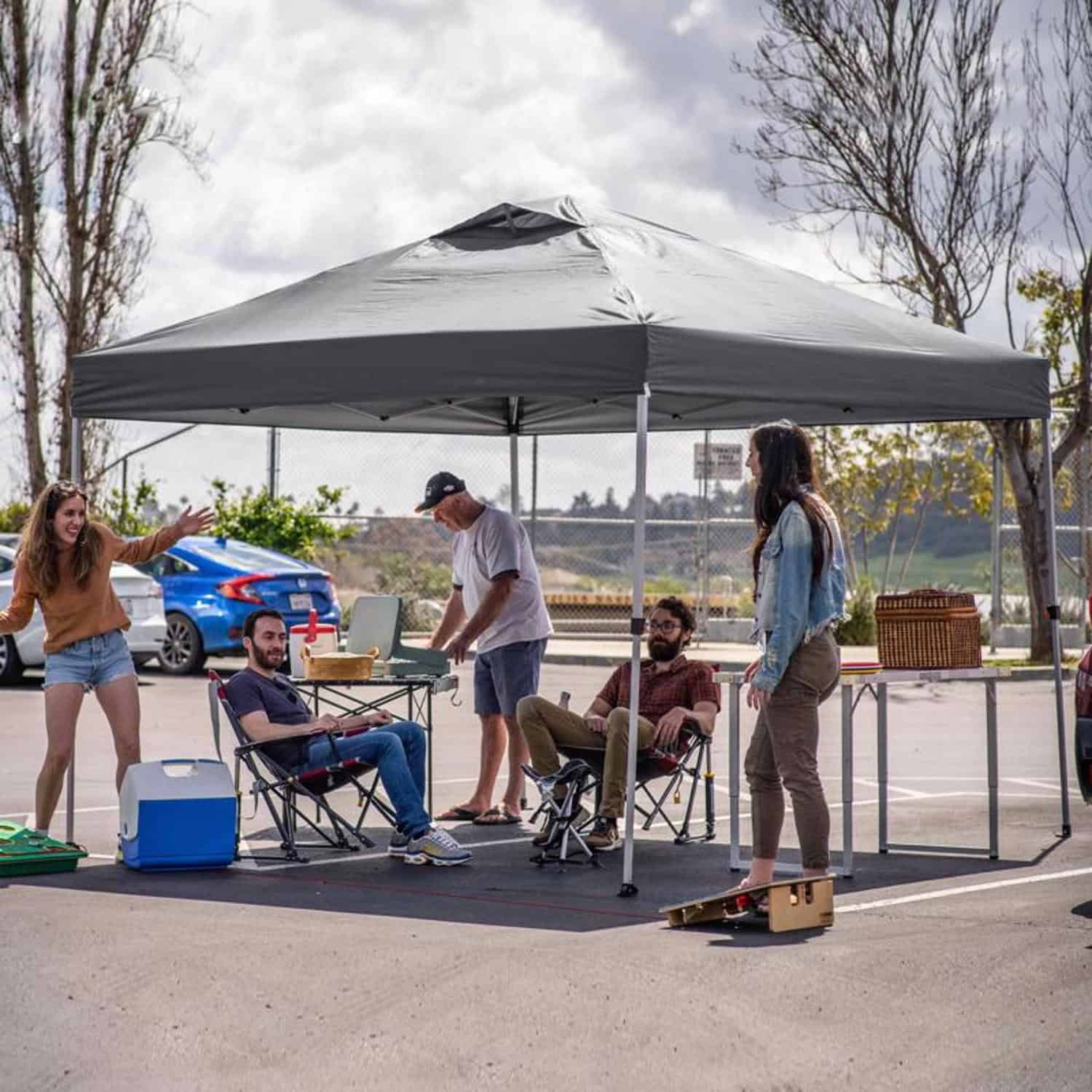Crown Shade One Touch 150D Polyester Mighty Shade Canopy 9.4 ft. H X 12 ...