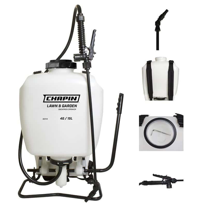 Chapin 60114 Made in USA 4-Gallon Backpack Sprayer with 3-Stage ...