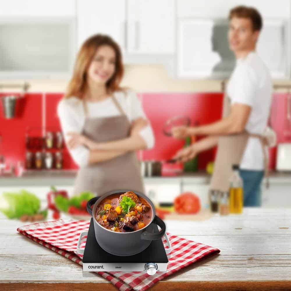Courant Single Burner 12 in. Infrared Ceramic Glass Hot Plate Cooktop ...