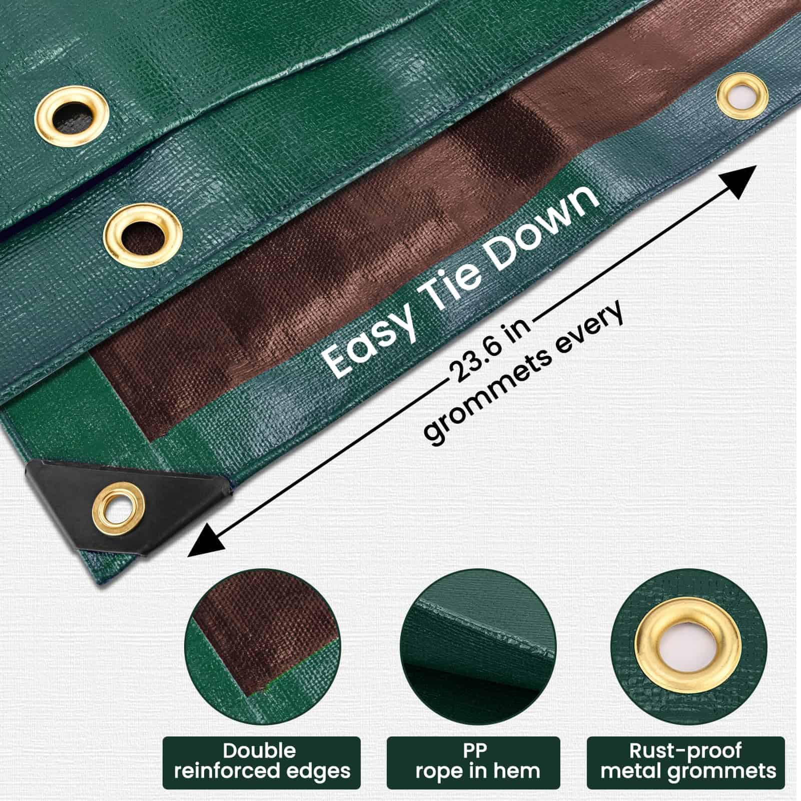Winpull Tarp 12x20 Feet 16 Mil Heavy Duty Waterproof Tarp, Multipurpose ...