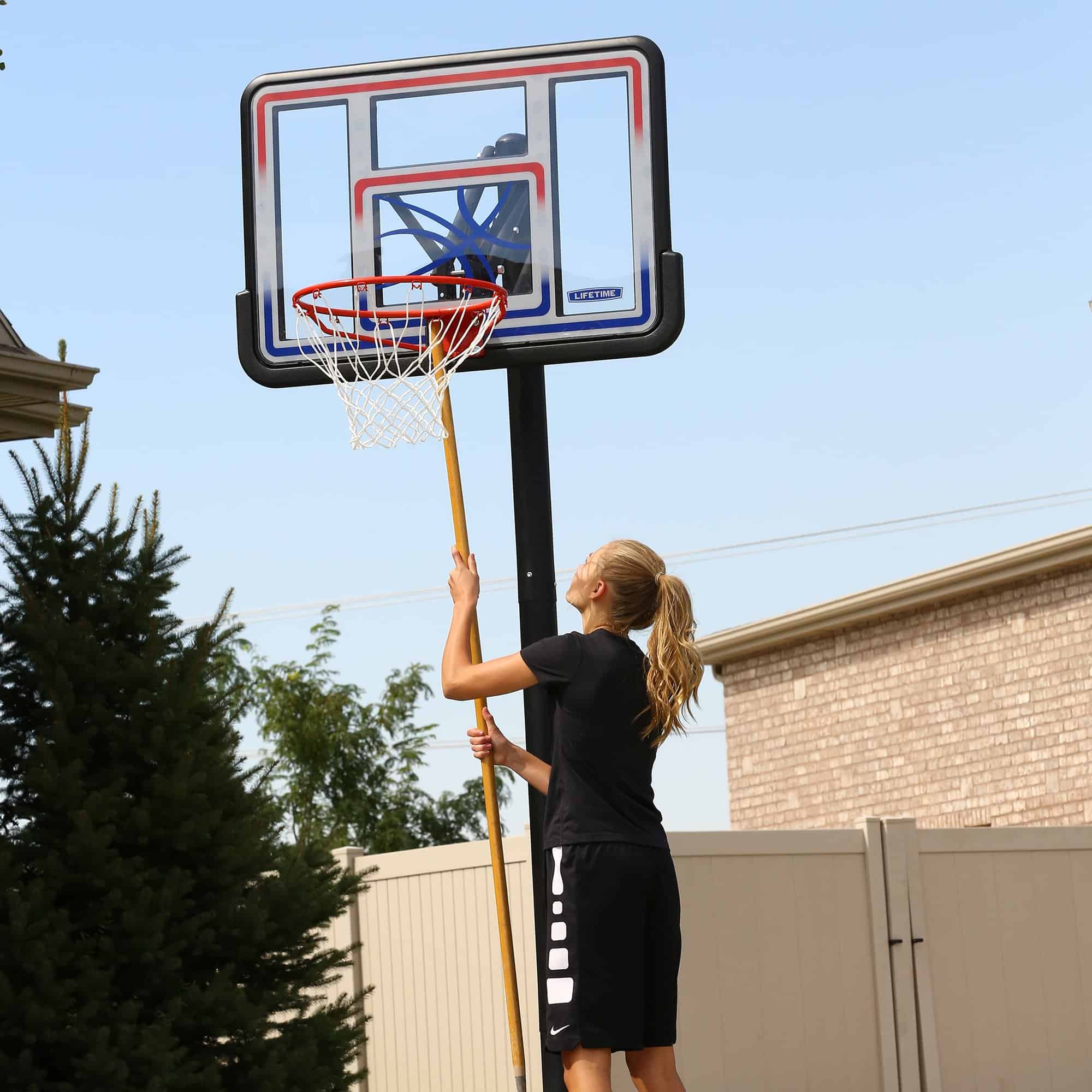 Lifetime Adjustable Inground Basketball Hoop, 44 inch Polycarbonate ...