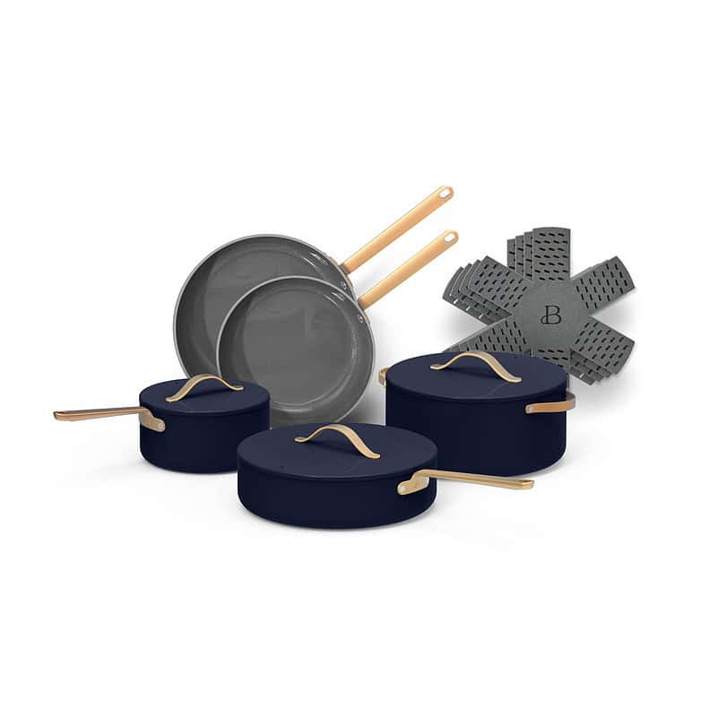 Beautiful 12pc Ceramic Non-Stick Cookware Set, Starry Night by Drew ...