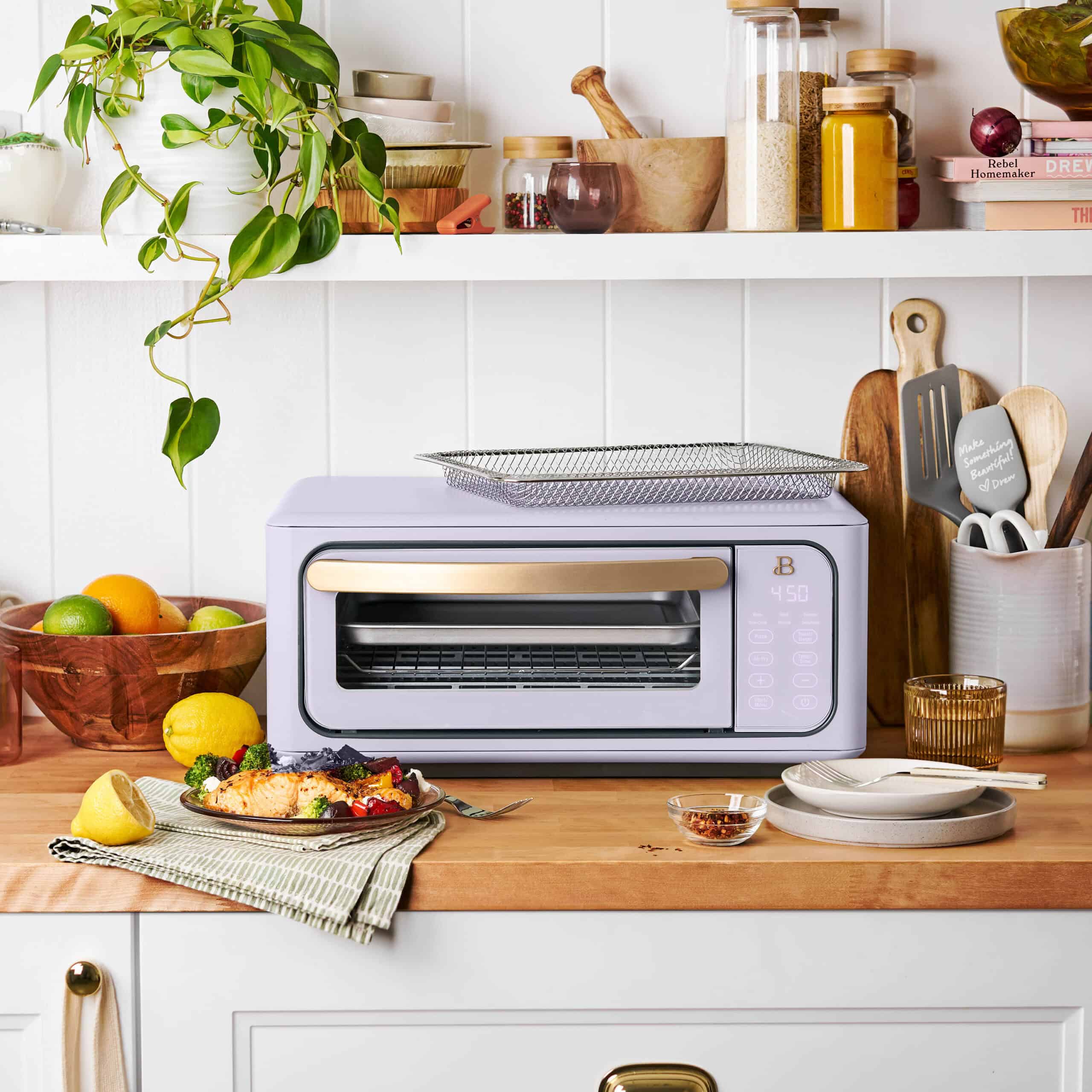 Beautiful Infrared Air Fry Toaster Oven, 9-Slice, 1800 W, Lavender by ...