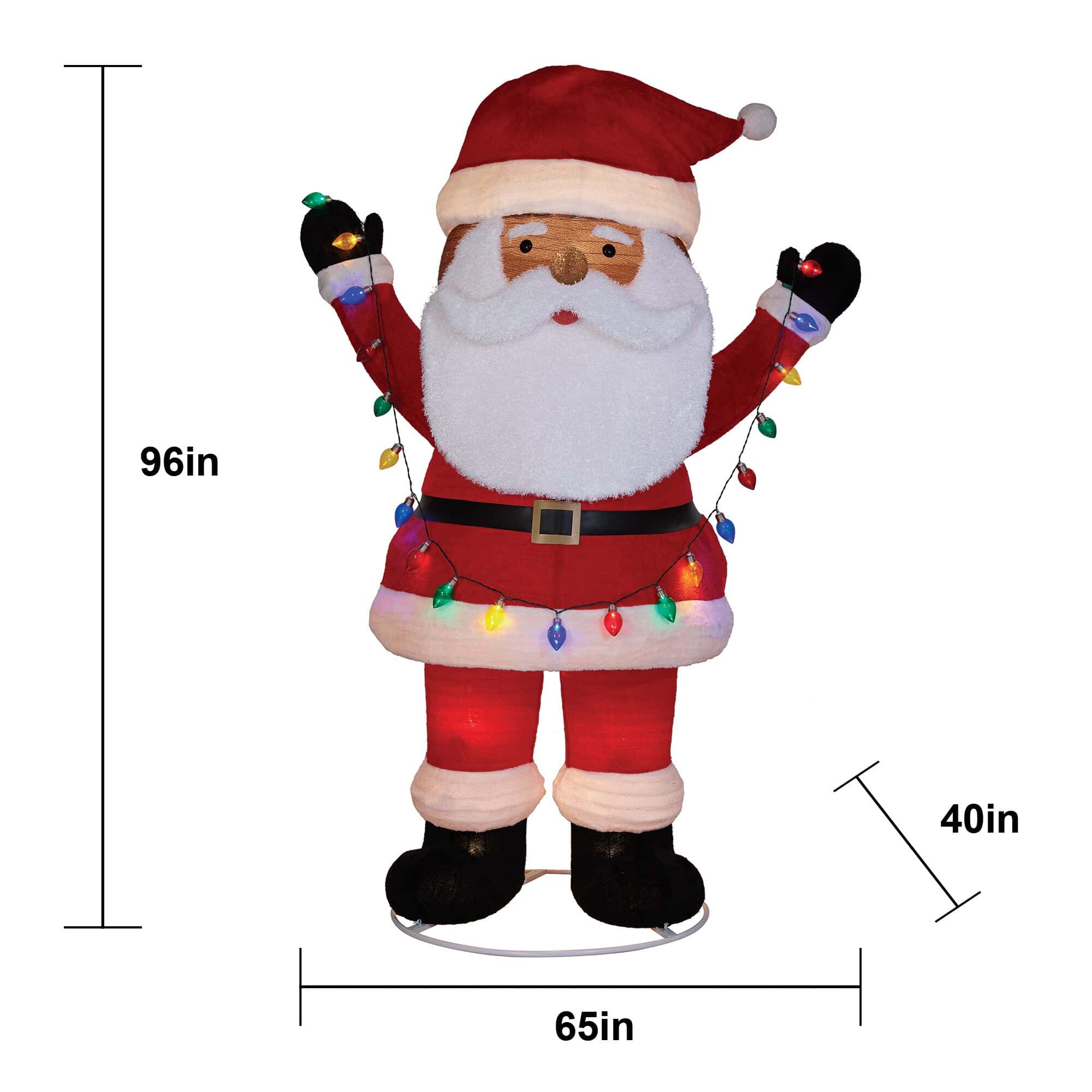 Holiday Living 8-ft LED Pop Up Black Santa Decoration - MartDiscover.com