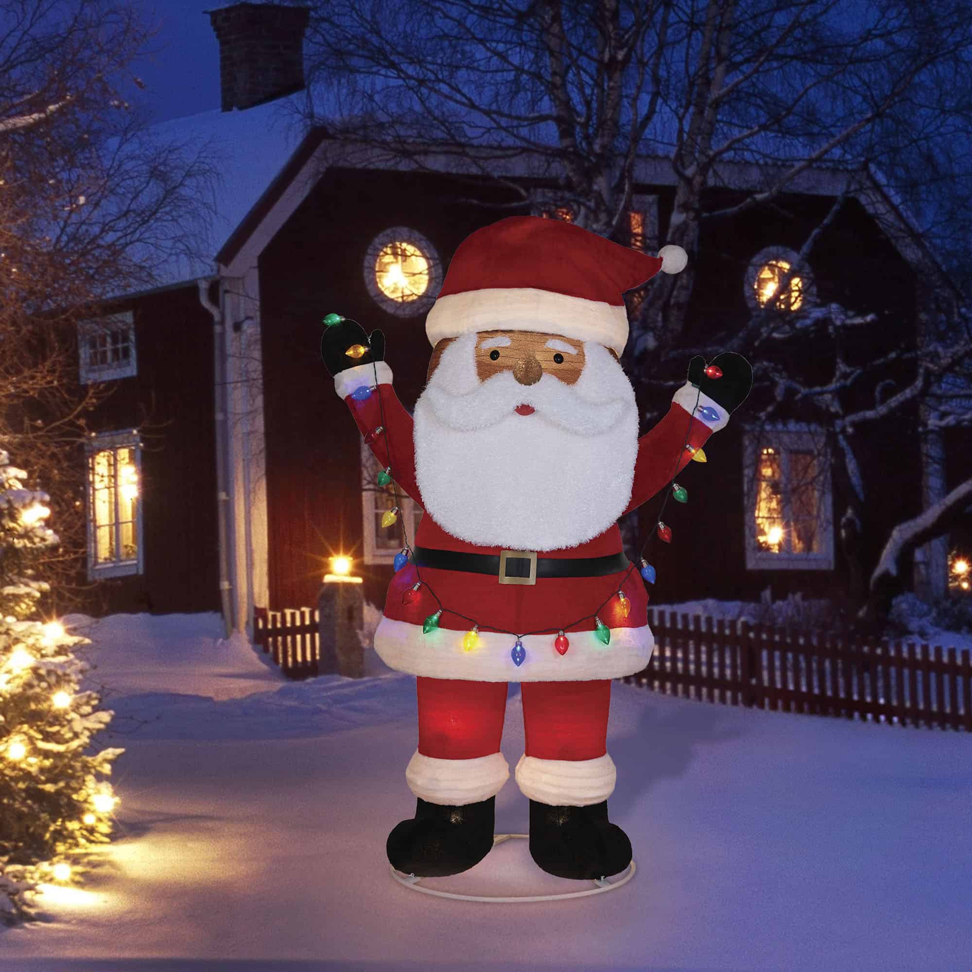 Holiday Living 8-ft LED Pop Up Black Santa Decoration - MartDiscover.com