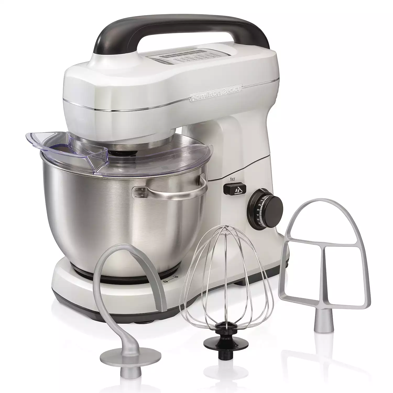 Hamilton Beach 7-Speed Stand Mixer & Attachments - White - MartDiscover.com