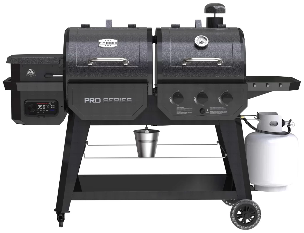 Pit Boss Wood Pellet Gas Combo Pro Series Gray Gas and Wood Pellet ...