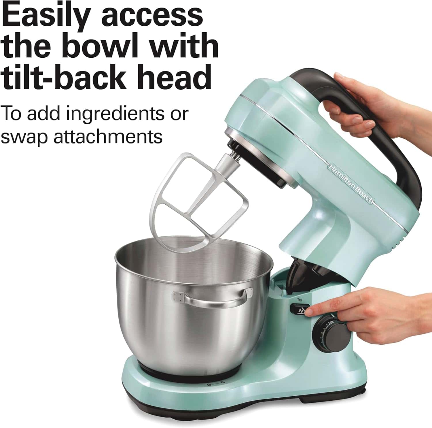 Hamilton Beach 7-Speed Stand Mixer & Attachments - Teal - MartDiscover.com