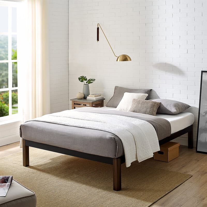 Mainstays King 14" Metal Platform Bed Frame with Wood Slats, Storage ...