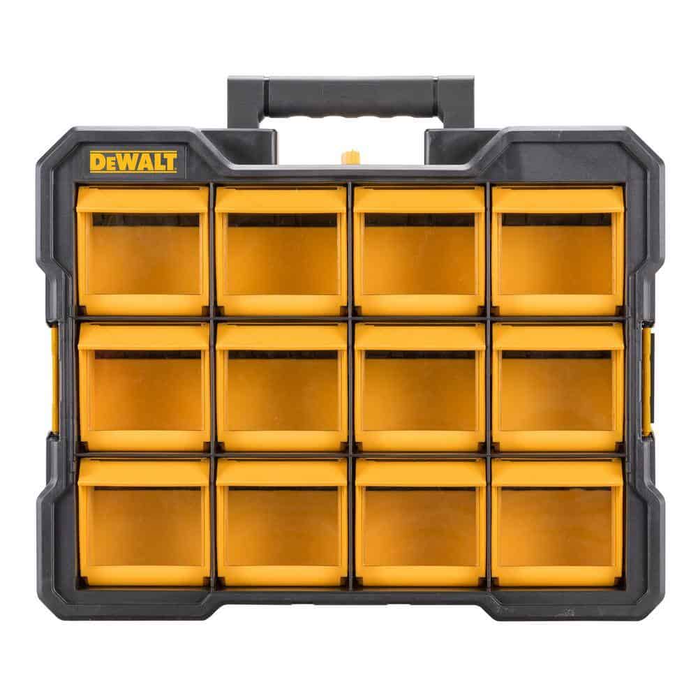 DEWALT Plastic 12-Compartment Small Parts Organizer Flip Bin ...