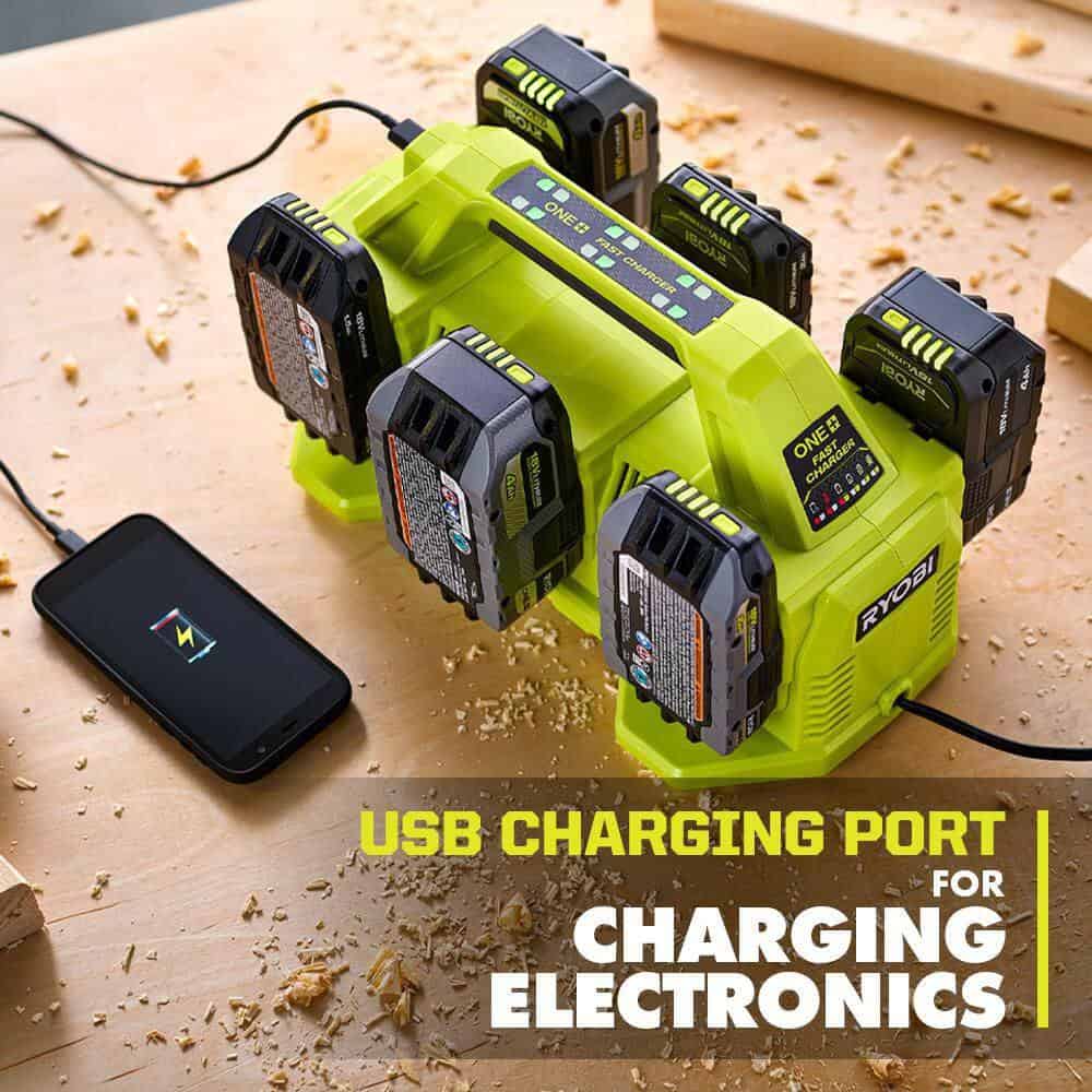 RYOBI ONE+ 18V 6-Port Fast Charger - MartDiscover.com