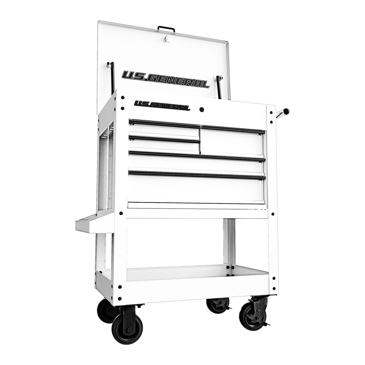 U.S. GENERAL 30 in., 5-Drawer Mechanics Cart, White - MartDiscover.com