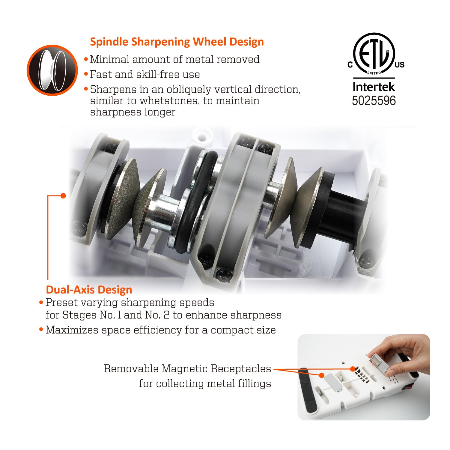 SHARPAL 198H 3 Stages Professional Electric Knife Sharpener, Diamond ...