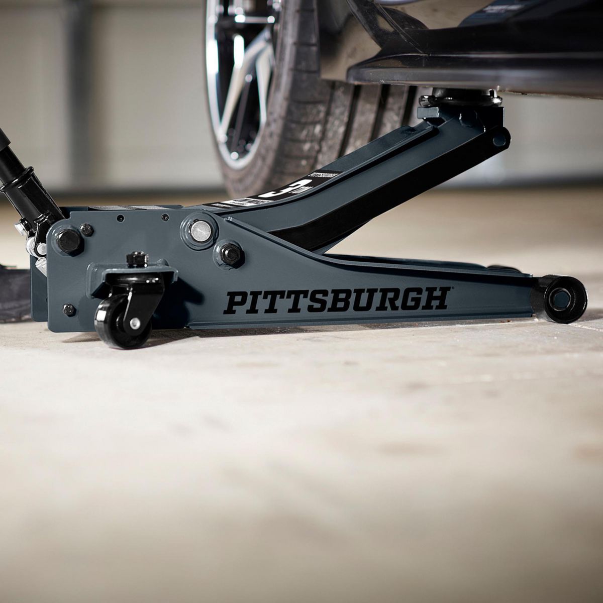 PITTSBURGH 3 Ton Low-Profile Floor Jack with RAPID PUMP, Slate Gray ...