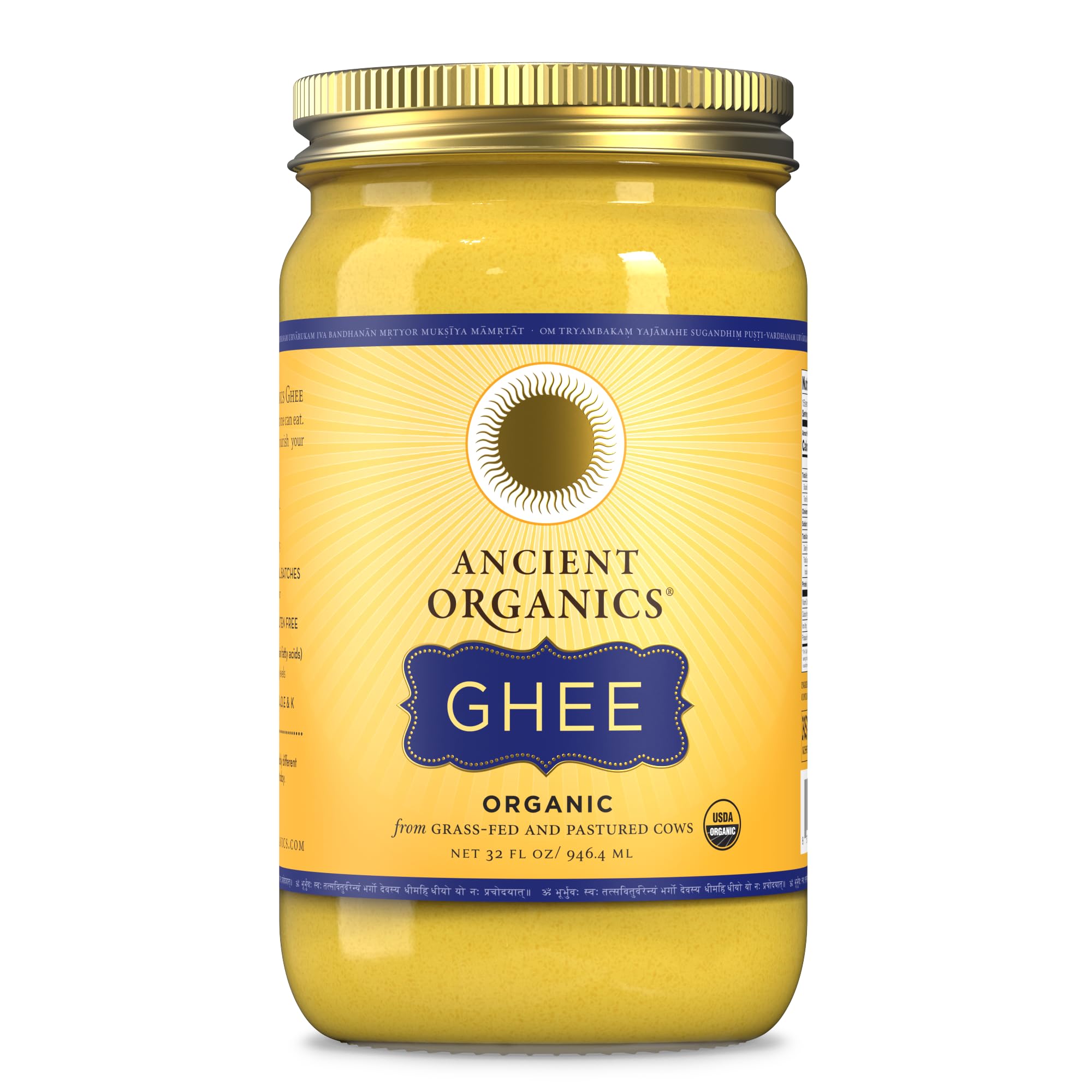 Ancient Organics Ghee, Organic Grass Fed Ghee Butter - Gluten Free Ghee ...