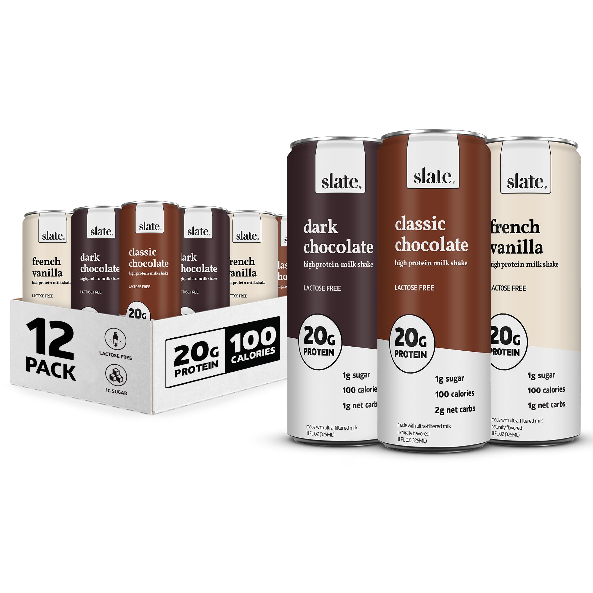 Slate Milk - Core Variety Pack - Classic Chocolate, Dark Chocolate ...