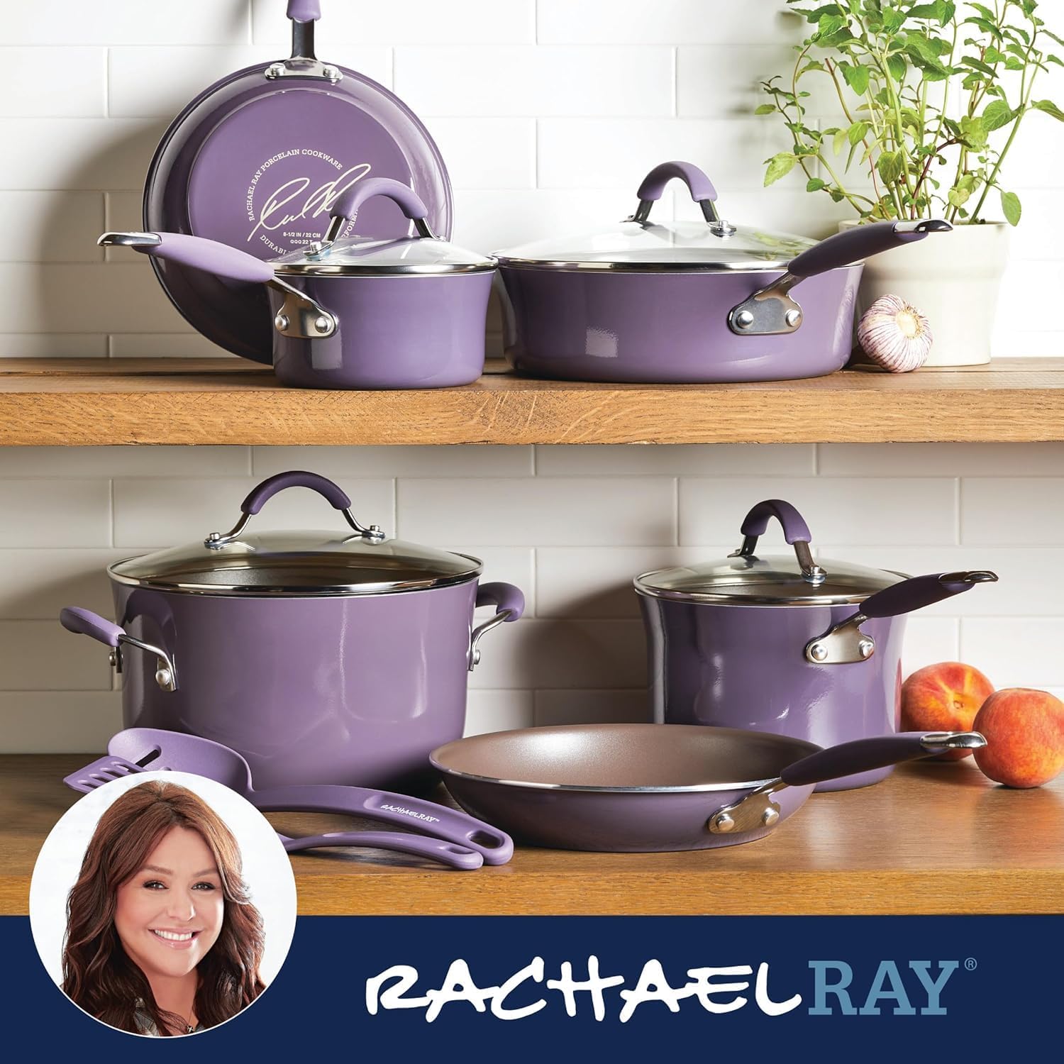Rachael Ray Cucina Nonstick Cookware Pots and Pans Set, 12 Piece ...