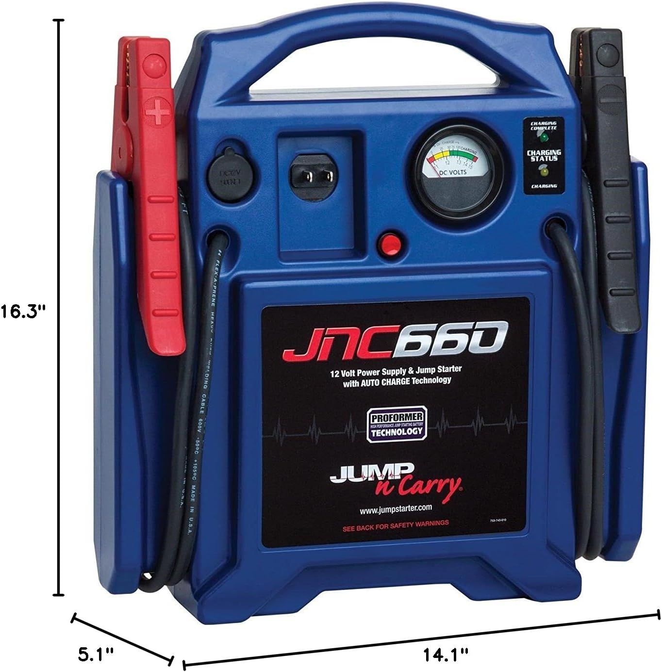 Clore Automotive Jump-N-Carry JNC660 1700 Peak Amp 12 Volt Jump Starter ...