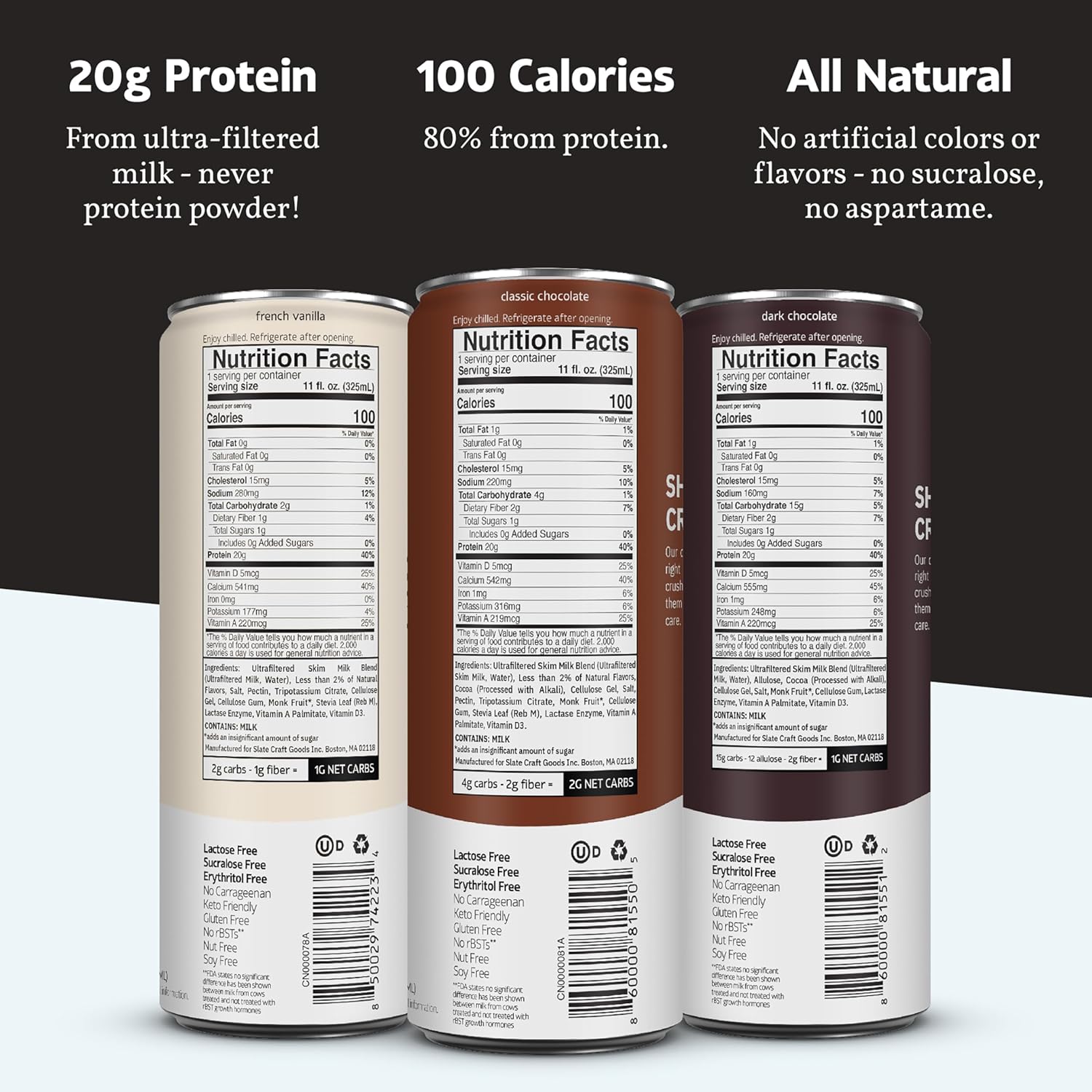 Slate Milk - Core Variety Pack - Classic Chocolate, Dark Chocolate ...