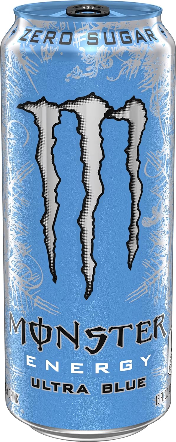 Monster Energy Ultra Blue, Sugar Free Energy Drink, 16 Ounce (Pack of ...