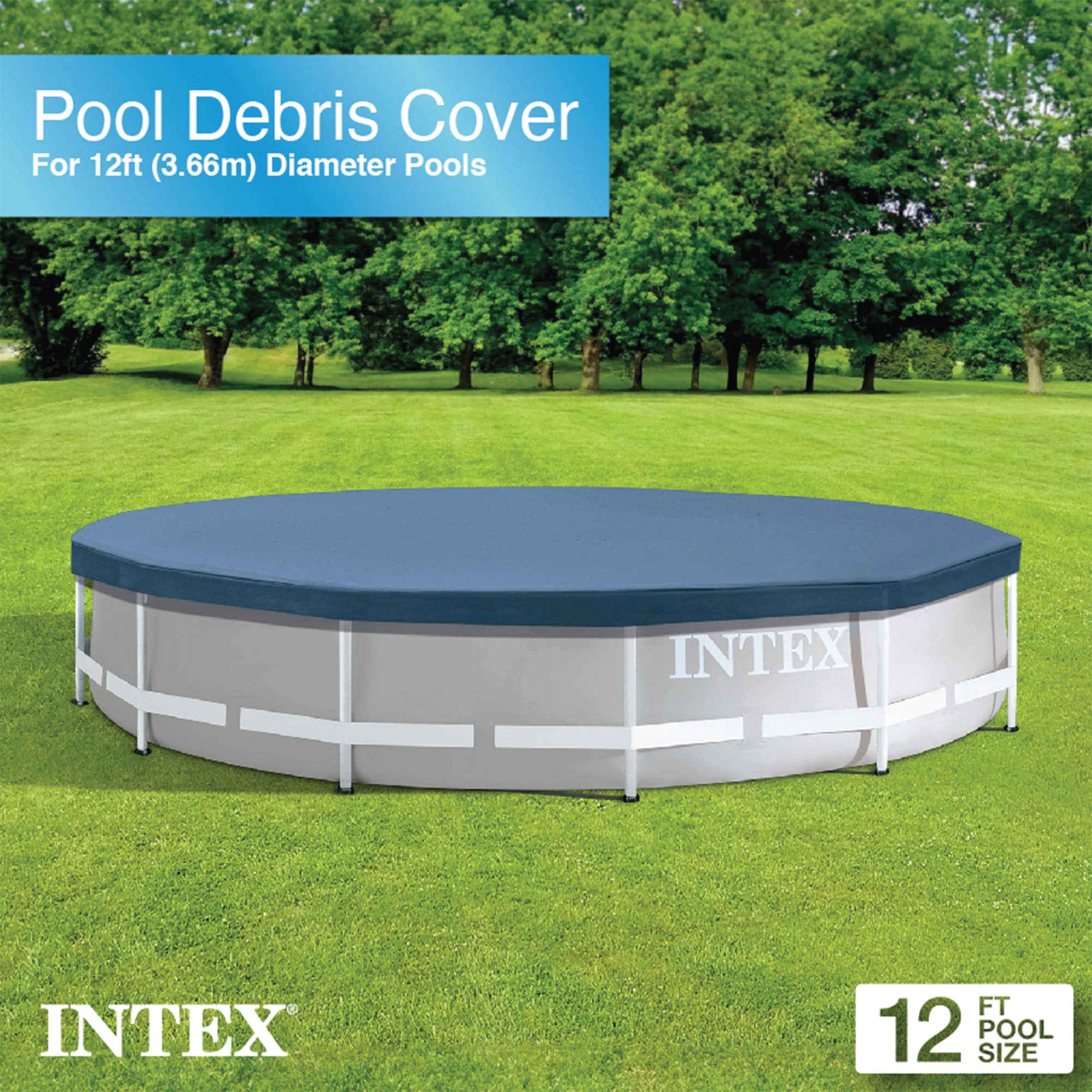 Intex 12-Feet x 12-Feet x 30-Inches Metal frame Round Above-Ground Pool ...