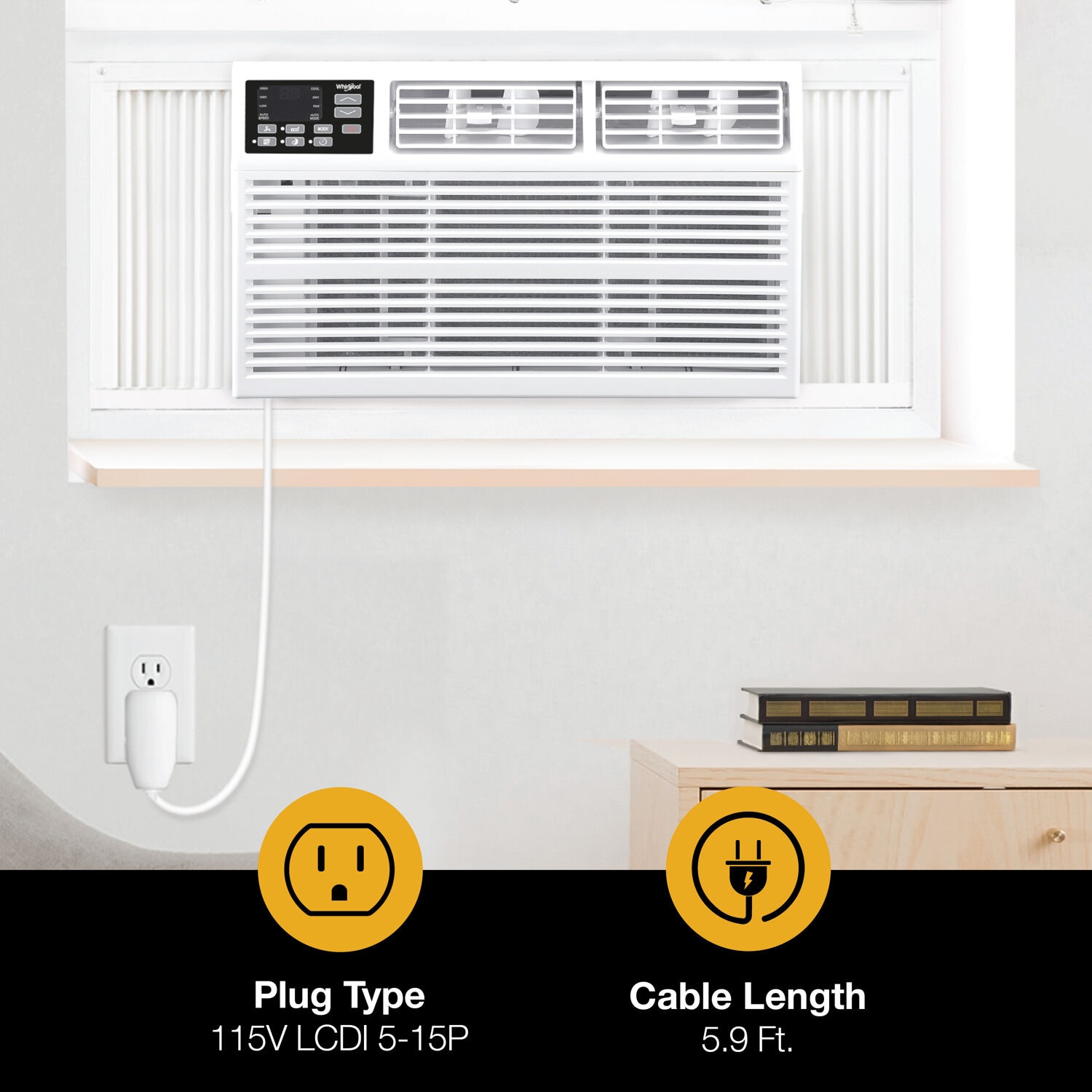 Whirlpool 550-sq ft Window Air Conditioner with Remote ( 115-Volt ...