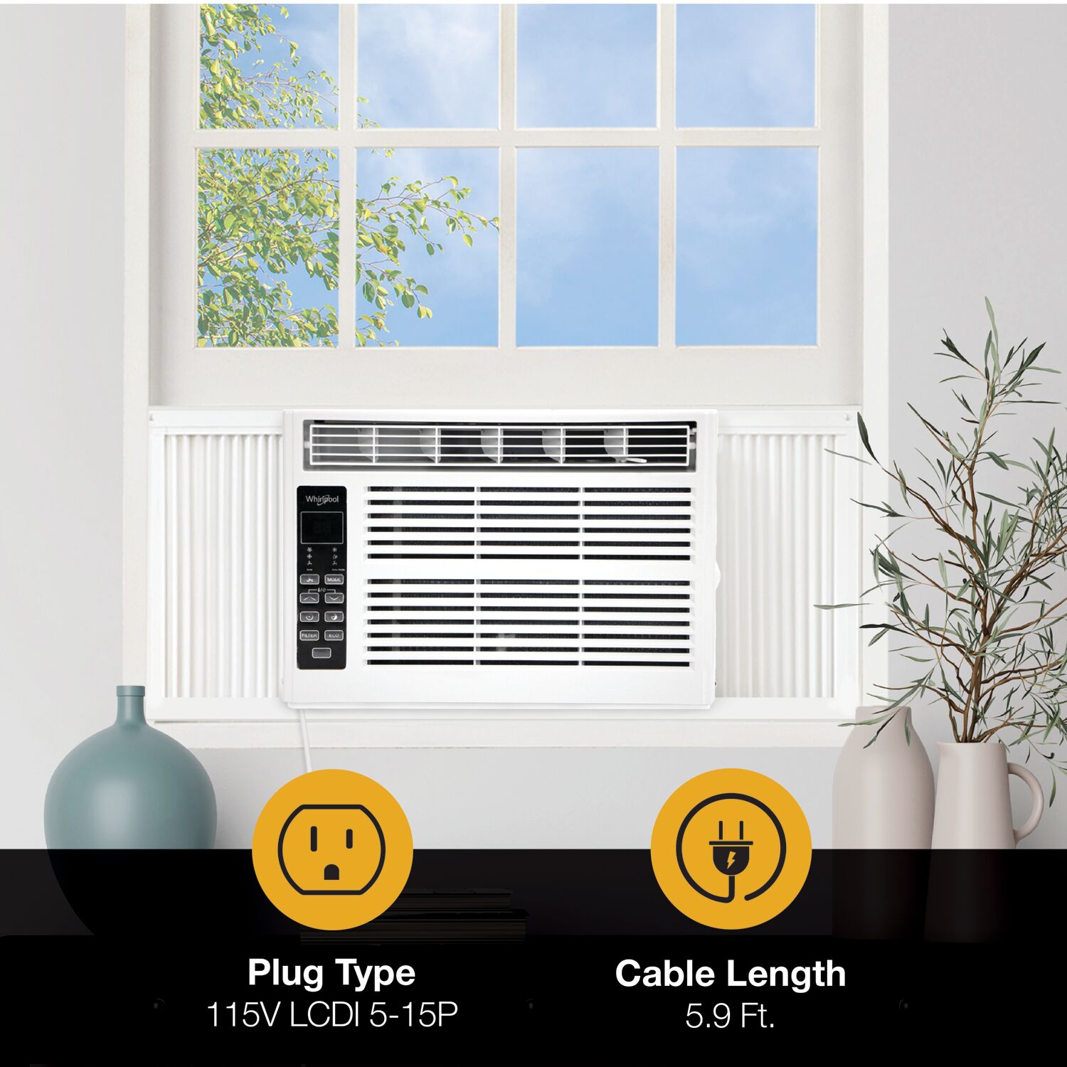 Whirlpool 250-sq ft Window Air Conditioner with Remote ( 115-Volt ...