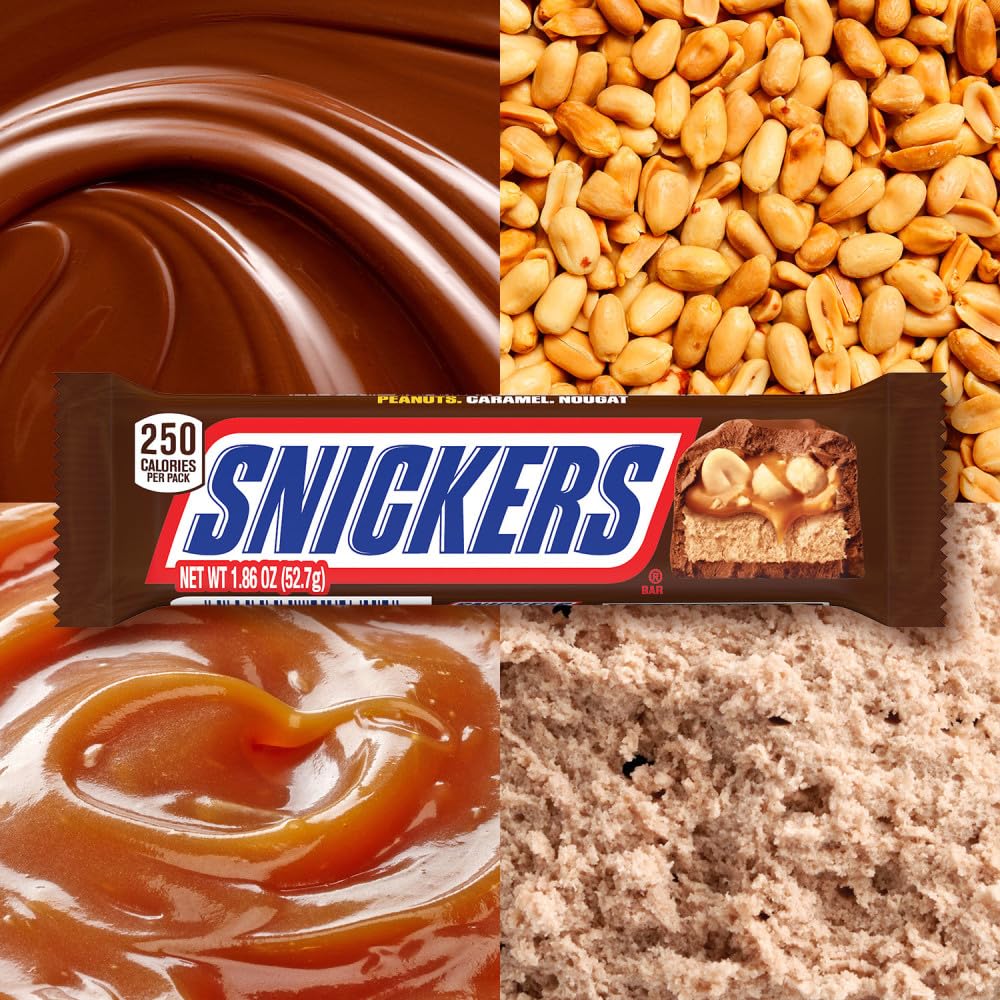 SNICKERS Full Size Bulk Milk Chocolate Candy Bars, 1.86 oz Bar, 48 ct ...